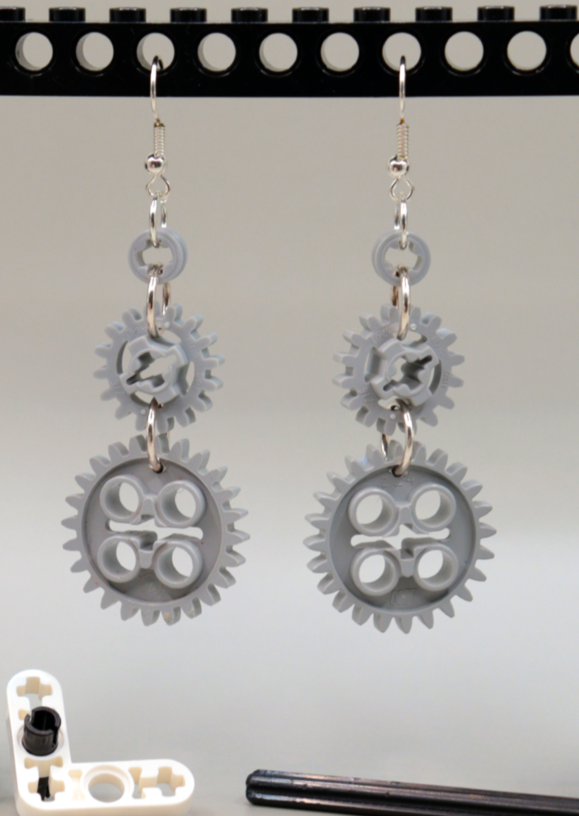 Steampunk LEGO Technic Cog Earrings – Science Technology Dangles ...