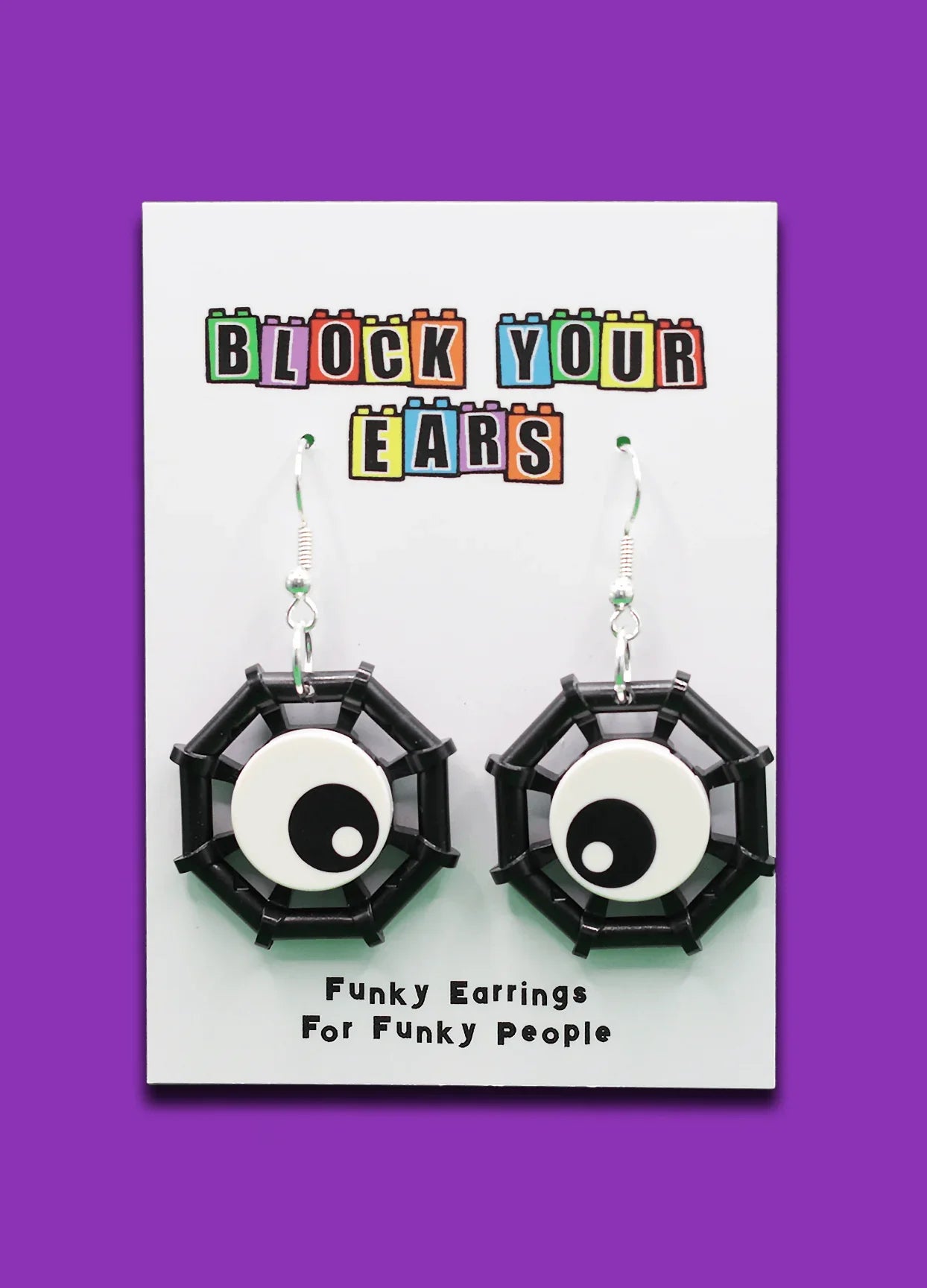 Funny Quirky Handmade LEGO Dangle Earrings – Novelty Big Eyes – Made in ...